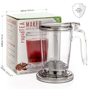 Tealyra - rapidTEA MAKER - 16-ounce - Loose Tea Teapot Infuser - Best Tea Maker Makes a Perfect Cup of Leaf Tea - Bottom Dispensing Teapot - Dripping Free Guarantee - 500ml