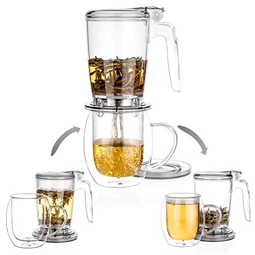 Tealyra - rapidTEA MAKER - 16-ounce - Loose Tea Teapot Infuser - Best Tea Maker Makes a Perfect Cup of Leaf Tea - Bottom Dispensing Teapot - Dripping Free Guarantee - 500ml