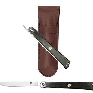 Shun Higo-No Kami Personal Steak/Gentleman’s Knife, Model DM5900; Lightweight, Thin 3.5-In. Blade, Beautifully Handcrafted Folding Knife Carried as Tasteful Pocketknife or Personal Steak Knife,Silver