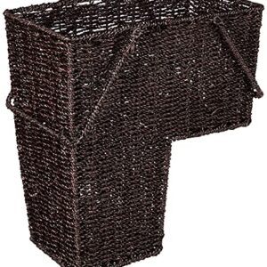 Trademark Innovations 15" Wicker Storage Stair Basket With Handles (Brown)