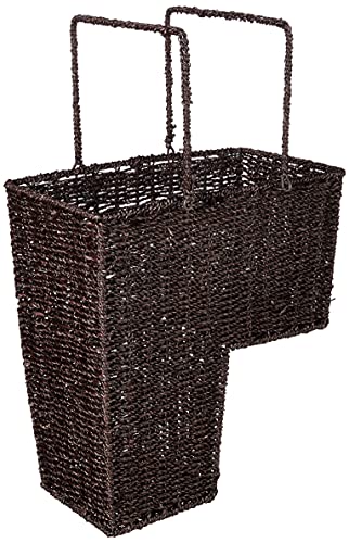 Trademark Innovations 15" Wicker Storage Stair Basket With Handles (Brown)