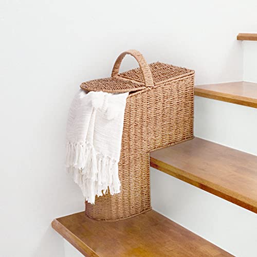 Trademark Innovations 15.25" Storage Stair Basket With Handle