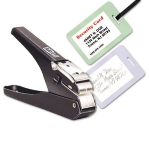 McGill - Handheld Badge Punch, 9/16 x 1/8 Horizontal Slot, 1/4" Reach - Black/Chrome