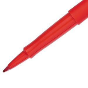 Point Guard Flair Porous Point Stick Pen, Red Ink, Medium, Dozen, Sold as 12 Each