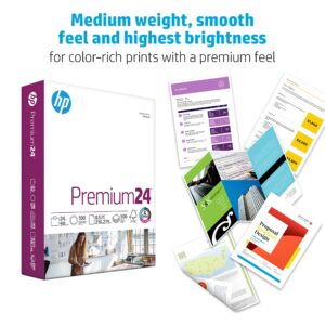 HP Printer Paper | 8.5 x 11 Paper | Premium 24 lb | 1 Ream - 500 Sheets | 100 Bright | Made in USA - FSC Certified | 112400R