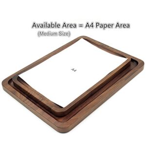 Bamber Wood Rectangular Serving Trays, Medium, Black Walnut, 13.4 x 9 Inches