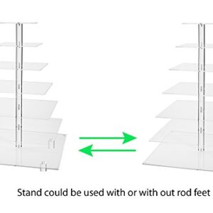 Large 7 Tier Wedding Party Acrylic Glass Cupcake Stand-Cake and Dessert Tower With Rod Feet (7SF)