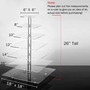 Large 7 Tier Wedding Party Acrylic Glass Cupcake Stand-Cake and Dessert Tower With Rod Feet (7SF)