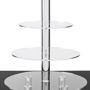 Jusalpha® Large 4 Tier Acrylic Glass Round Cake Stand Cupcake Stand Tea Party Serving Platter Candy Bar Party Décor with Rod Feet (4RF)