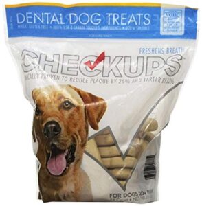 checkups- dental dog treats, 24ct 48 oz. for dogs (pack of 2) ,checkups-fj