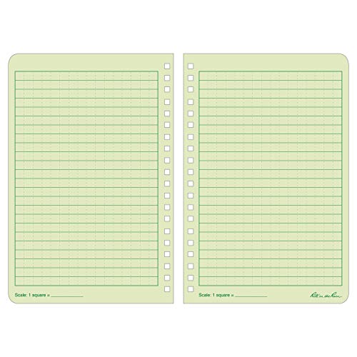 Rite In The Rain Weatherproof Side Spiral Kit: Tan CORDURA® Fabric Cover, 4.625" x 7" Green Notebook, and Weatherproof Pen (No. 973-KIT), 8.5 x 5.5 x 0.625