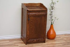 wood wastebasket, kitchen organizer storage, trash can. coffee oak color