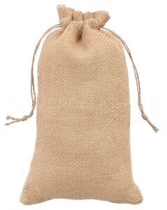 cleverdelights 6" x 10" burlap bags with drawstring - 25 pack