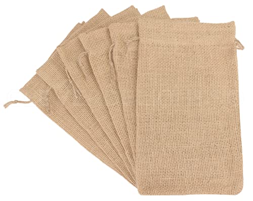 CleverDelights 6" x 10" Burlap Bags with Drawstring - 25 Pack