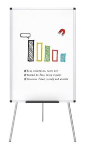 viz-pro magnetic portable easel dry erase board, flipchart easel stand tripod whiteboard, 24"w x 36"l