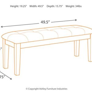 Signature Design by Ashley Haddigan Traditional Upholstered Dining Room Bench, Dark Brown