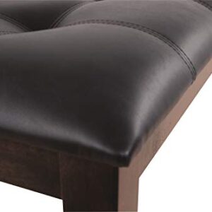 Signature Design by Ashley Haddigan Traditional Upholstered Dining Room Bench, Dark Brown