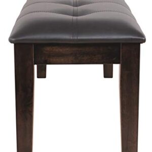 Signature Design by Ashley Haddigan Traditional Upholstered Dining Room Bench, Dark Brown