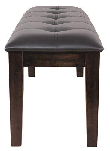 Signature Design by Ashley Haddigan Traditional Upholstered Dining Room Bench, Dark Brown