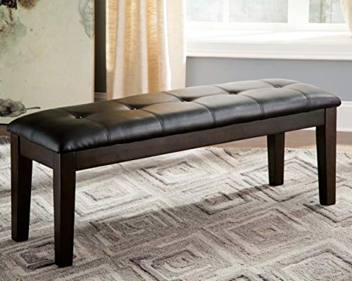 Signature Design by Ashley Haddigan Traditional Upholstered Dining Room Bench, Dark Brown