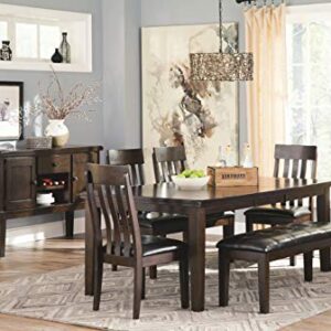 Signature Design by Ashley Haddigan Traditional Upholstered Dining Room Bench, Dark Brown