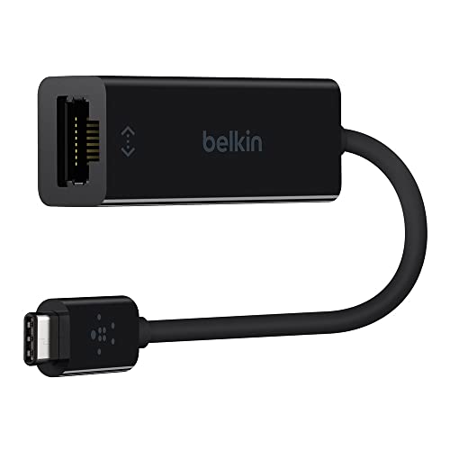 Belkin USB C To Ethernet Adapter - Gigabit Ethernet Port Compatible with USB C Devices - USB C to Ethernet Cable For MacBook Pro & Dell XPS 13” Laptops - Ethernet USB C Hub - Ethernet USB C Adapter