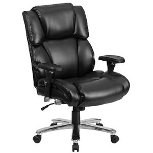 flash furniture hercules series 24/7 intensive use big & tall 400 lb. rated black leathersoft executive lumbar ergonomic office chair