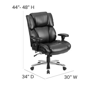 Flash Furniture HERCULES Series 24/7 Intensive Use Big & Tall 400 lb. Rated Black LeatherSoft Executive Lumbar Ergonomic Office Chair