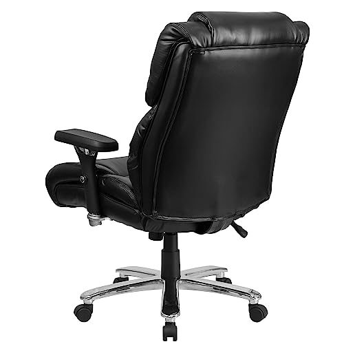 Flash Furniture HERCULES Series 24/7 Intensive Use Big & Tall 400 lb. Rated Black LeatherSoft Executive Lumbar Ergonomic Office Chair