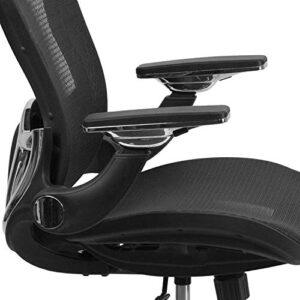 Flash Furniture Sam Mid-Back Transparent Black Mesh Executive Swivel Ergonomic Office Chair with Synchro-Tilt & Height Adjustable Flip-Up Arms