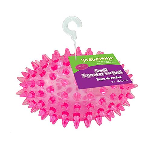 Gnawsome™ 3.5” Spiky Squeaker Football Dog Toy - Small, Cleans Teeth and Promotes Good Dental and Gum Health for Your Pet, Colors will vary