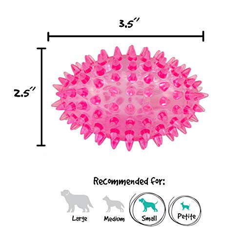 Gnawsome™ 3.5” Spiky Squeaker Football Dog Toy - Small, Cleans Teeth and Promotes Good Dental and Gum Health for Your Pet, Colors will vary