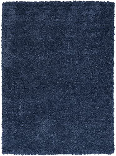 Nourison Lush Shag Modern & Contemporary Denim 5'3" x 7'3" Area -Rug, Easy -Cleaning, Non Shedding, Bed Room, Living Room, Dining Room, Kitchen (5x7)