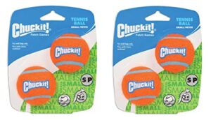 chuckit! 2 pack of tennis ball shrink sleeves, small (1.5 inch), 2 balls per pack