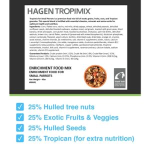 Hagen Tropimix Enrichment Food for Small Parrots, 4 lb. (1.8 kg) - HARI Small Parrot Food with Seeds, Fruit, Nuts, Vegetables, Grains, and Legumes