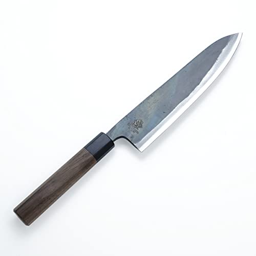 "HONMAMON" New Chef's Knife (Gyuto)210mm, Aogami Steel Kurouchi Double Bevel Japan, Walnut Handle