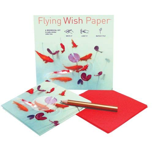 Flying Wish Paper - Write it, Light it, Watch it Fly - KOI Pond, A Symbol of Good Luck - 5" x 5" - Mini Kits