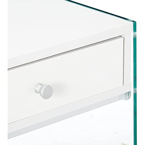 Coaster Home Furnishings Dobrev 2-Drawer Writing Desk Glossy White and Clear