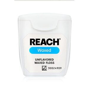 Reach Waxed Dental Floss Bundle | Effective Plaque Removal, Extra Wide Cleaning Surface | Shred Resistance & Tension, Slides Smoothly & Easily, PFAS FREE | Unflavored, 55 YD, 6pk