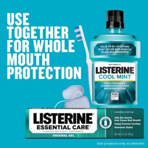 Listerine Essential Care Original Gel Fluoride Toothpaste, 4.2 Ounce (Pack of 6)