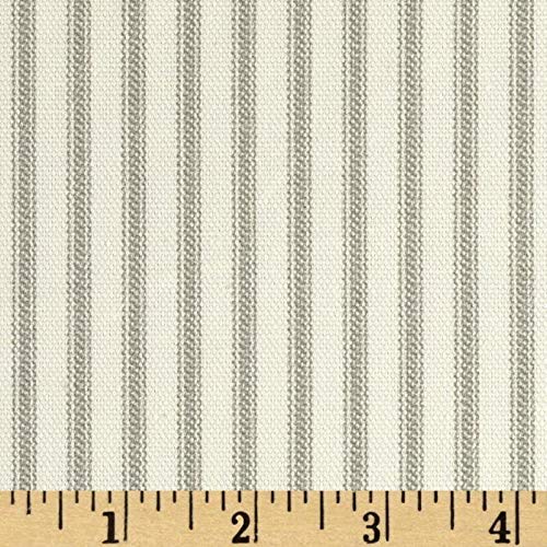 Vertical Ticking Stripe Cotton Duck Ivory/Tan, Fabric by the Yard