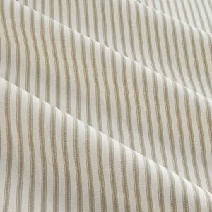 Vertical Ticking Stripe Cotton Duck Ivory/Tan, Fabric by the Yard