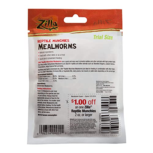 Zilla Reptile Munchies Mealworm .5 Ounces