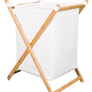 BirdRock Home X Bamboo Hamper - Made of Natural Bamboo - Includes Machine Washable Cotton Canvas Liner - Lightweight for Easy Transportation