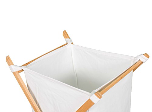 BirdRock Home X Bamboo Hamper - Made of Natural Bamboo - Includes Machine Washable Cotton Canvas Liner - Lightweight for Easy Transportation