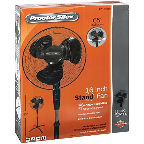 Proctor Silex Stand Fan, 16-Inch, Black