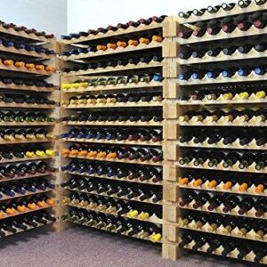 sfDisplay.com,LLC. Modular Wine Rack Beechwood 32-96 Bottle Capacity 8 Bottles Across up to 12 Rows Newest Improved Model (32 Bottles - 4 Rows)