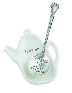 mud pie caffeine coffee spoon rest, white