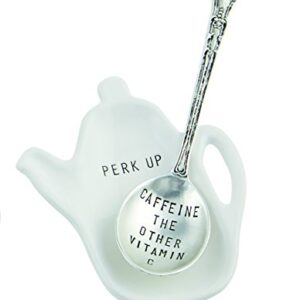 Mud Pie Caffeine Coffee Spoon Rest, White