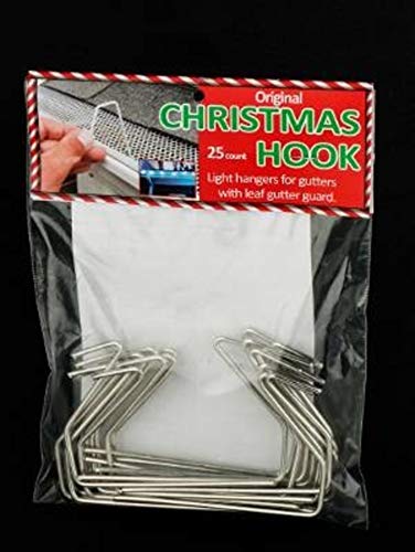 Black Halloween Christmas HookTM 50 Count | for gutters with mesh Gutter Guard | Clips | Hangers | to Hang Christmas Lights on gutters with Gutter Guard in Place | Clip | Made in USA